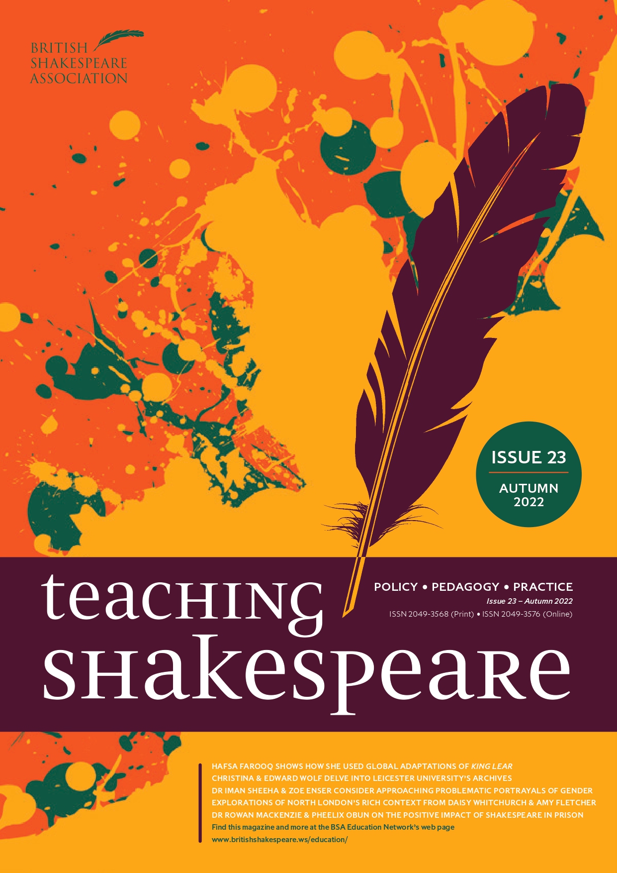 Teaching Shakespeare Magazine - British Shakespeare Association Teaching Shakespeare Magazine - British Shakespeare Association